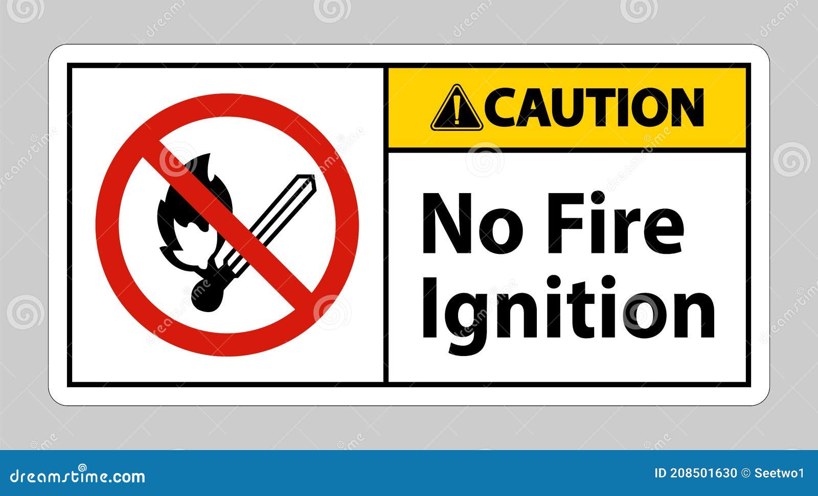 Caution No Fire Ignition Symbol Sign on White Background Stock Vector ...