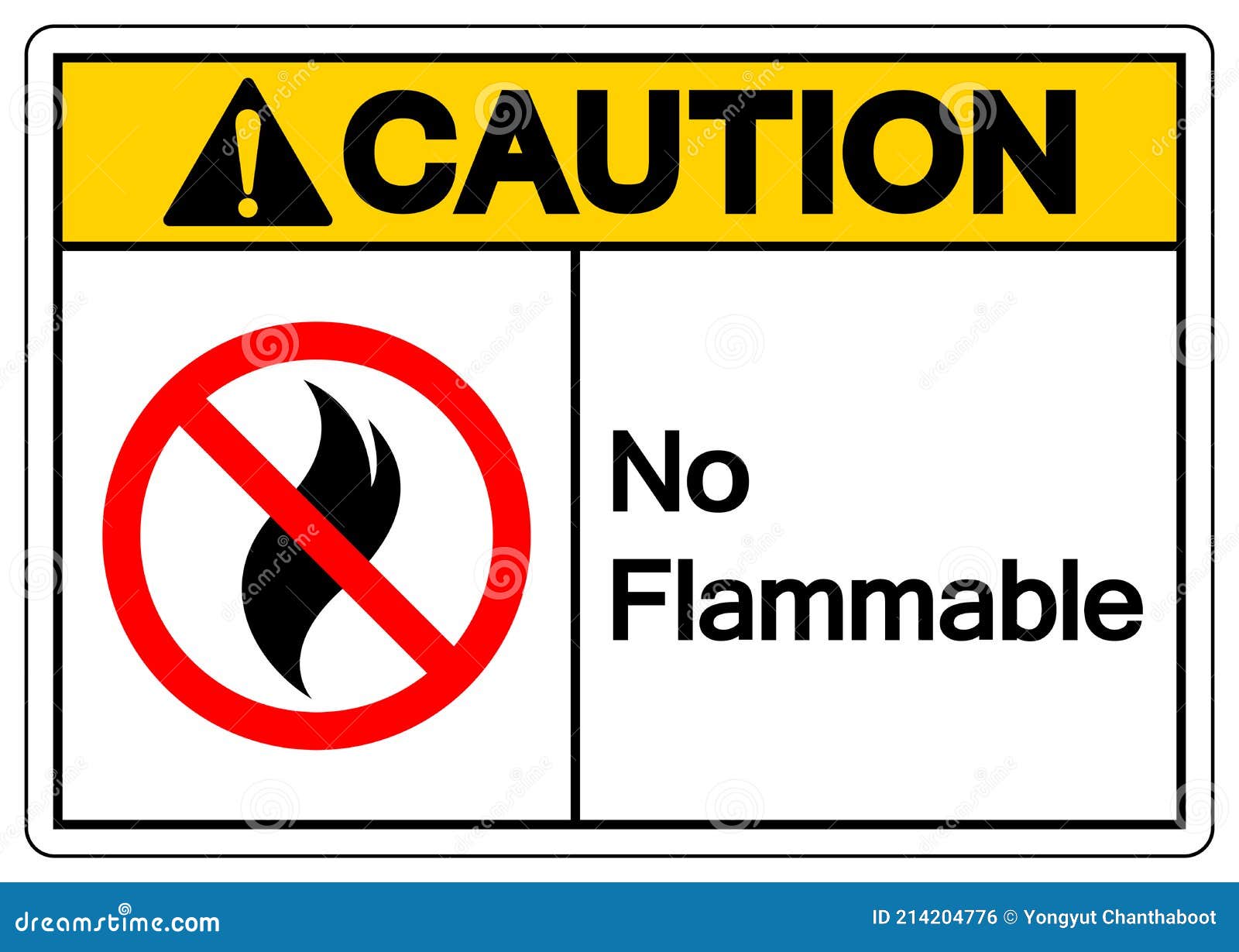 Caution No Flammable Symbol Sign, Vector Illustration, Isolate on White ...