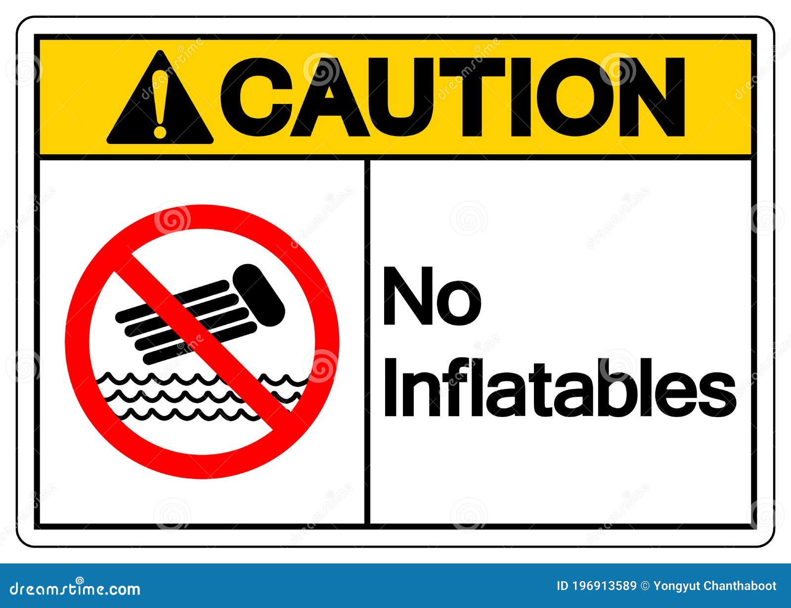 Caution No Inflatables Symbol Sign, Vector Illustration, Isolate on ...