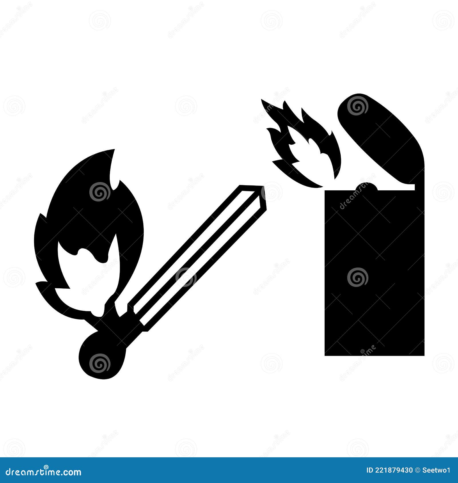 Caution No Lighter Symbol Sign Isolate on White Background Stock Vector ...