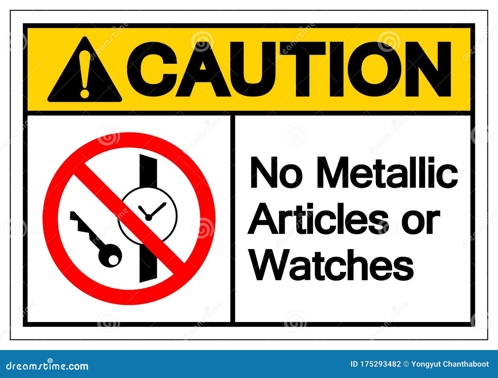 No Metallic Articles Or Watches Symbol Sign, Vector Illustration ...