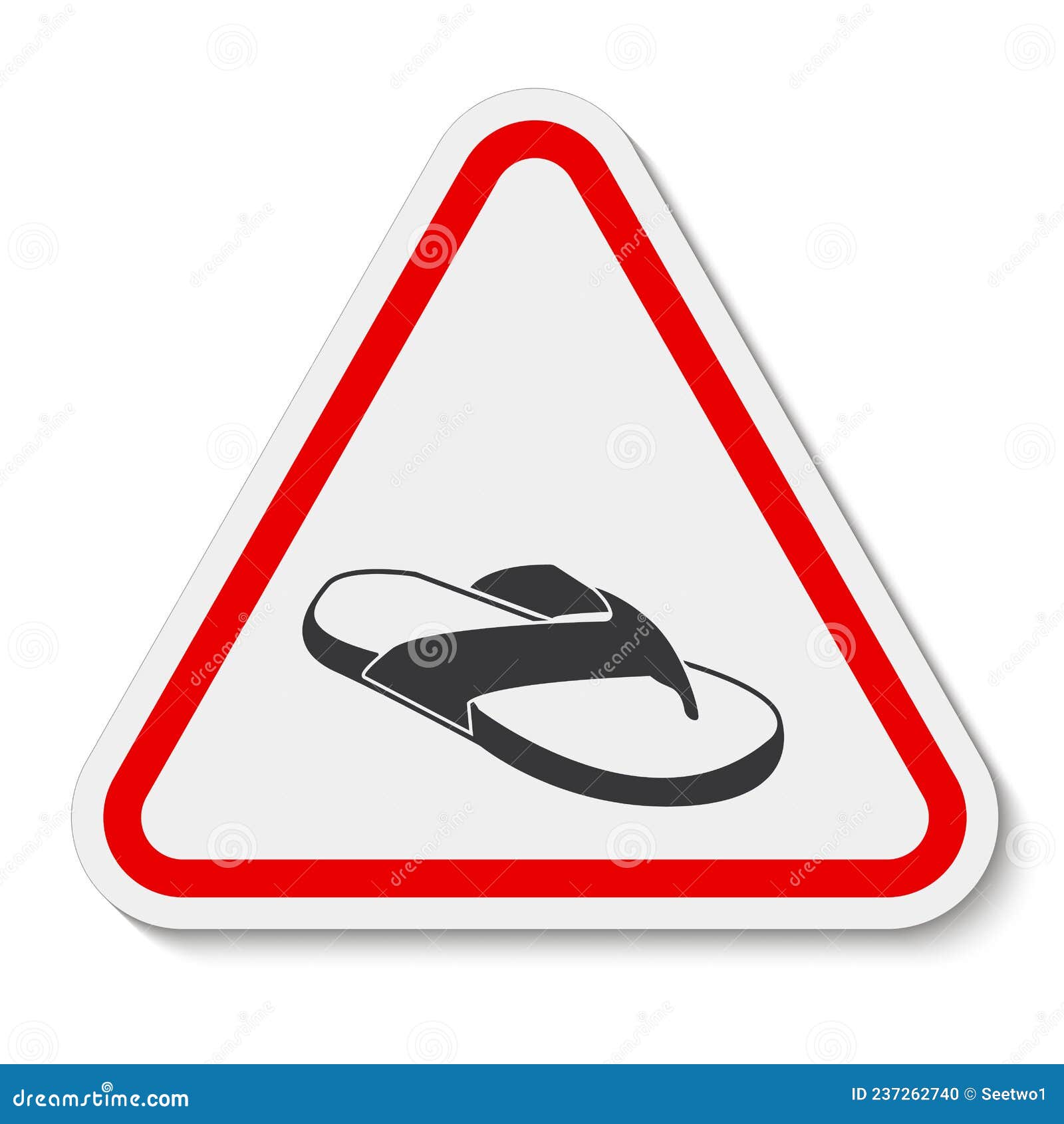 Caution No Open Toed Shoes Sign on White Background Stock Vector ...