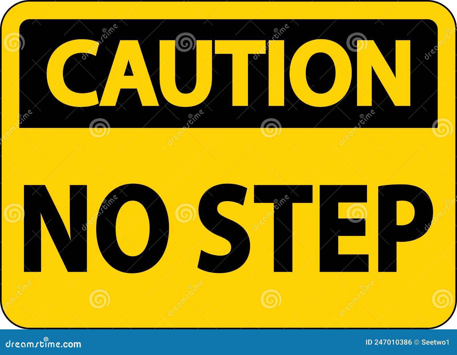 Caution No Step Sign on White Background Stock Vector - Illustration of ...