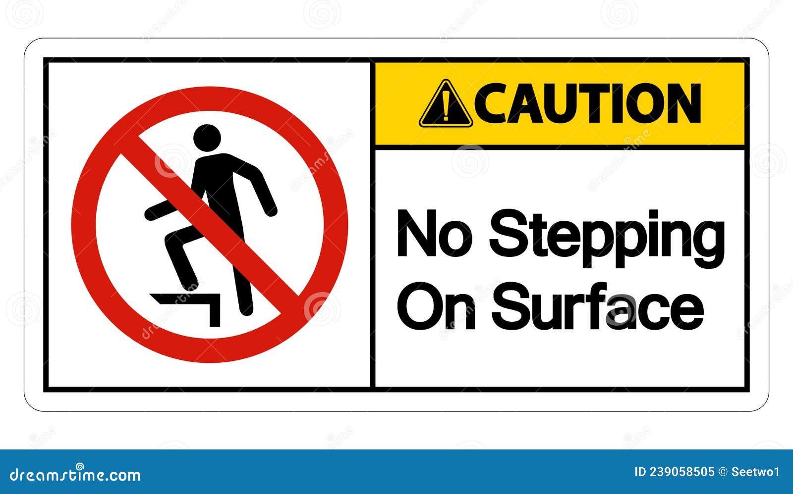 Caution No Stepping on Surface Symbol Sign Stock Vector - Illustration ...