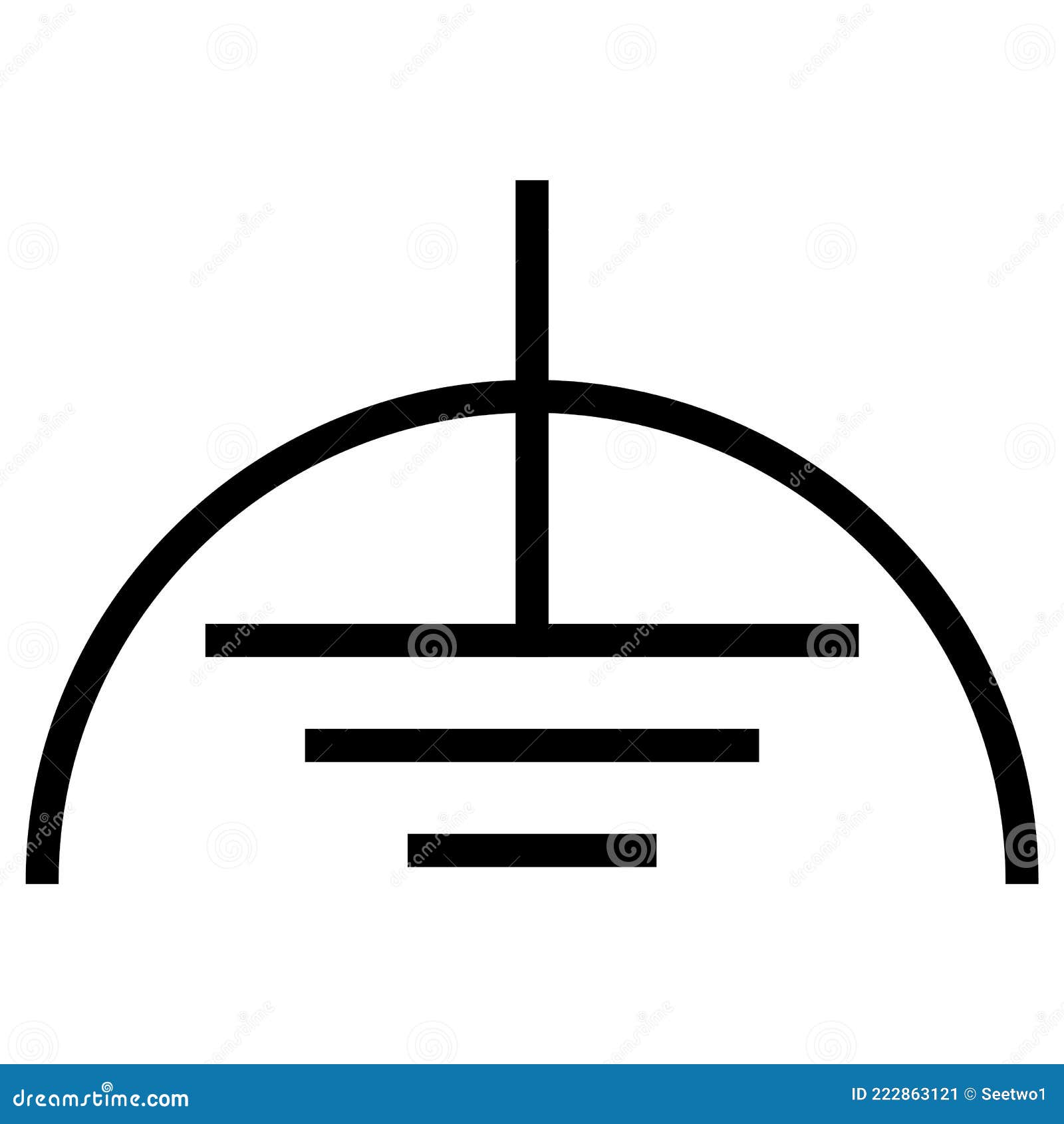 Caution Noiseless Earth Clean Ground Symbol Sign on White Background ...