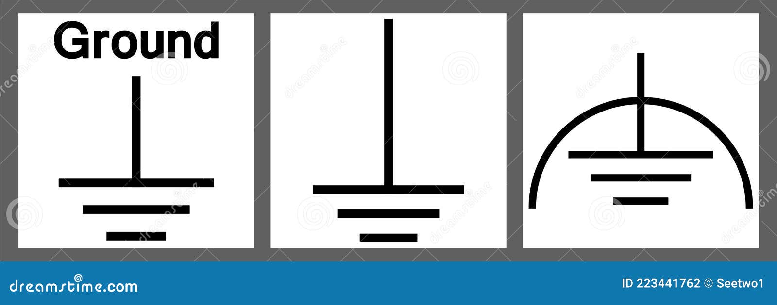 Caution Noiseless Earth Clean Ground Symbol Sign on White Background ...