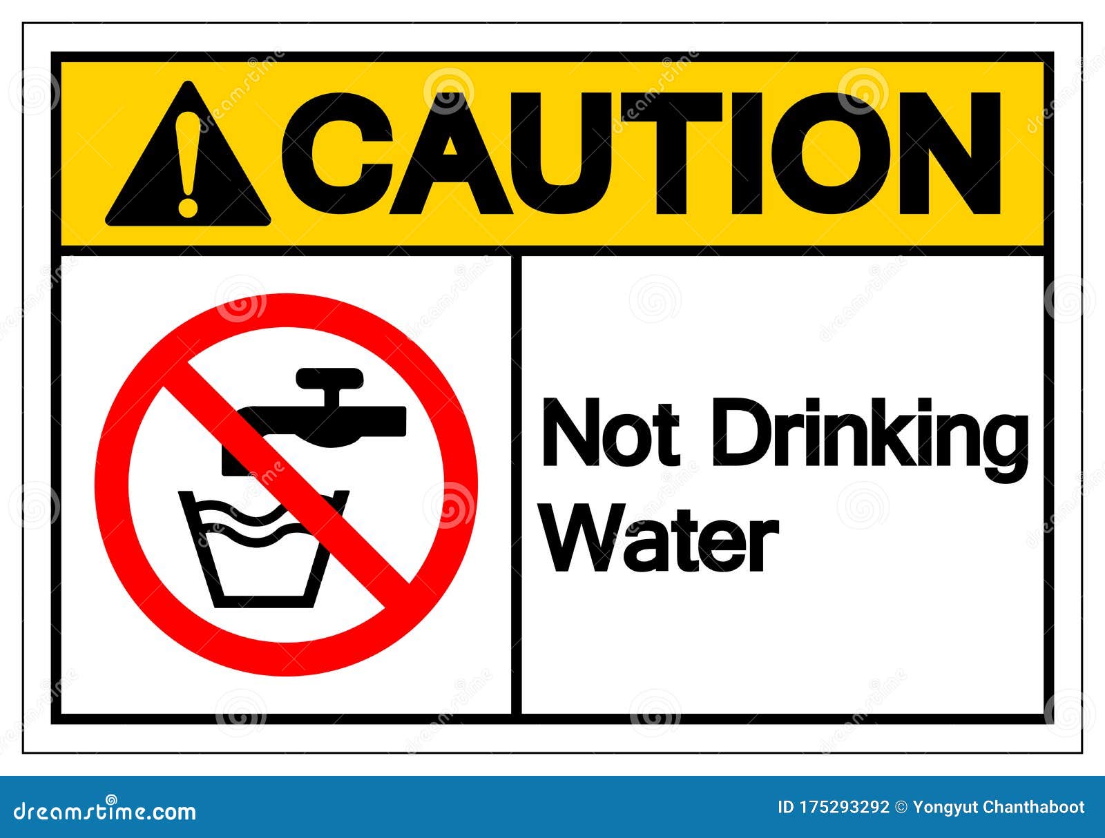 Caution Not Drinking Water Symbol Sign, Vector Illustration, Isolate on ...