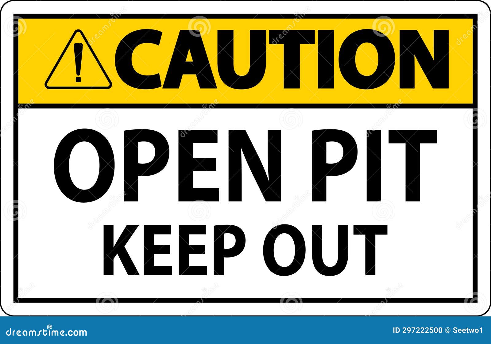 Caution Open Pit Stay Away Symbol Sign ,Vector Illustration, Isolate On ...