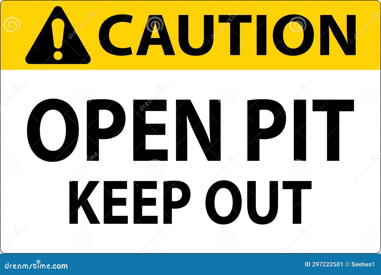 Caution Open Pit Sign Open Pit Keep Out Stock Vector - Illustration of ...