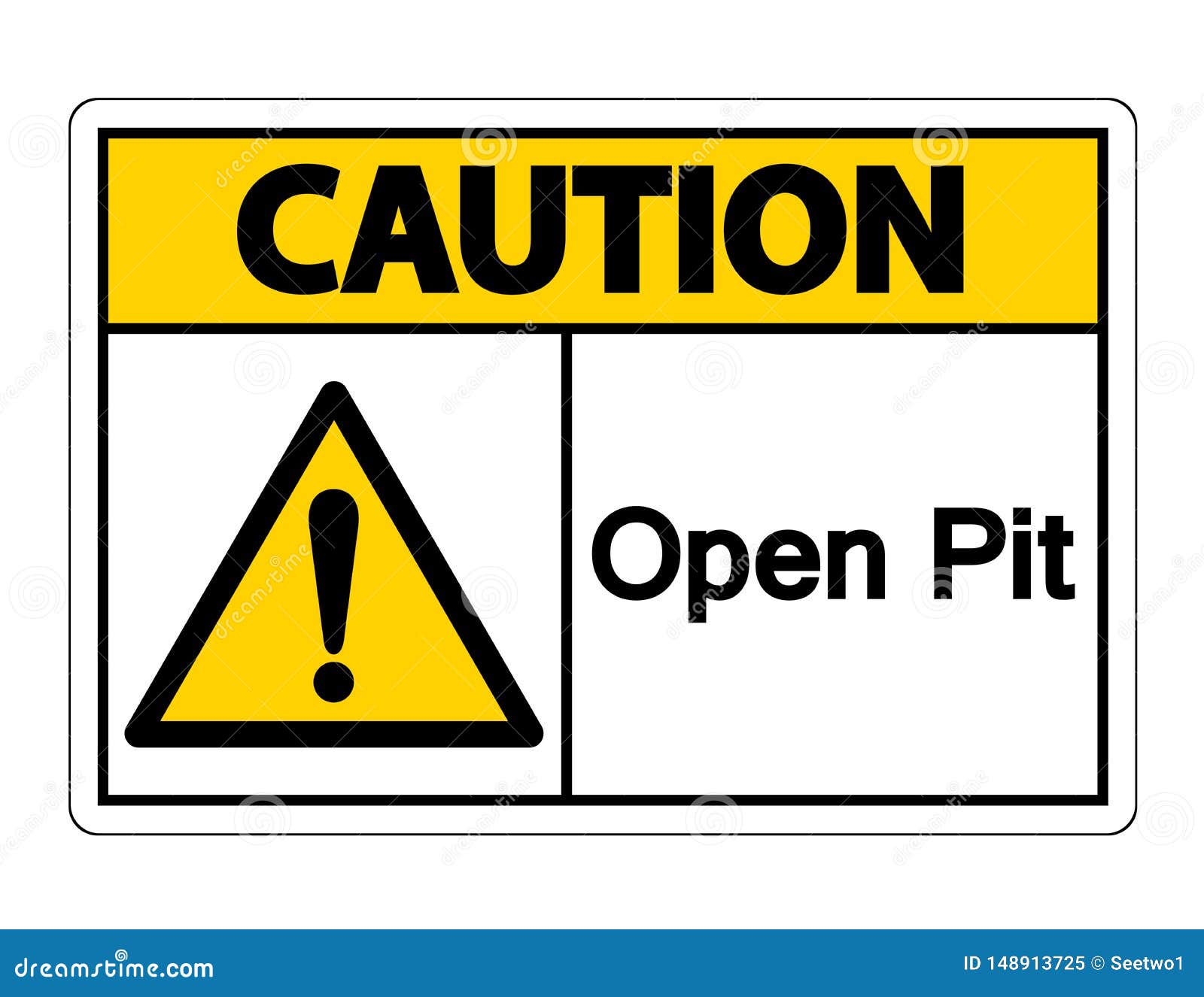 Caution Open Pit Symbol Sign Isolate On White Background,Vector ...