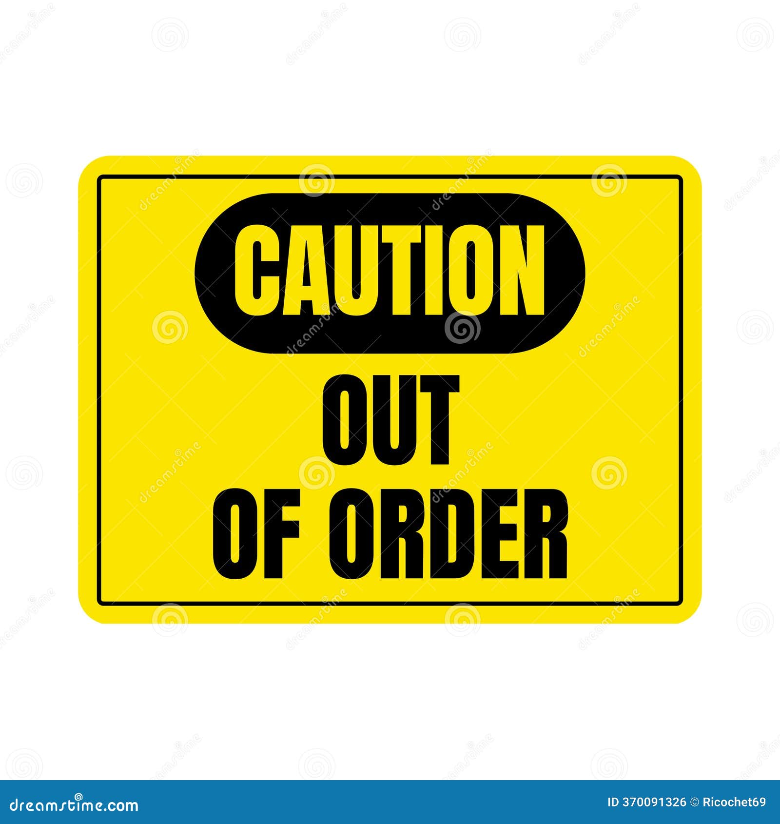 Out Of Order Sign Icon Clipart. Caution And Warning Symbol In Yellow ...