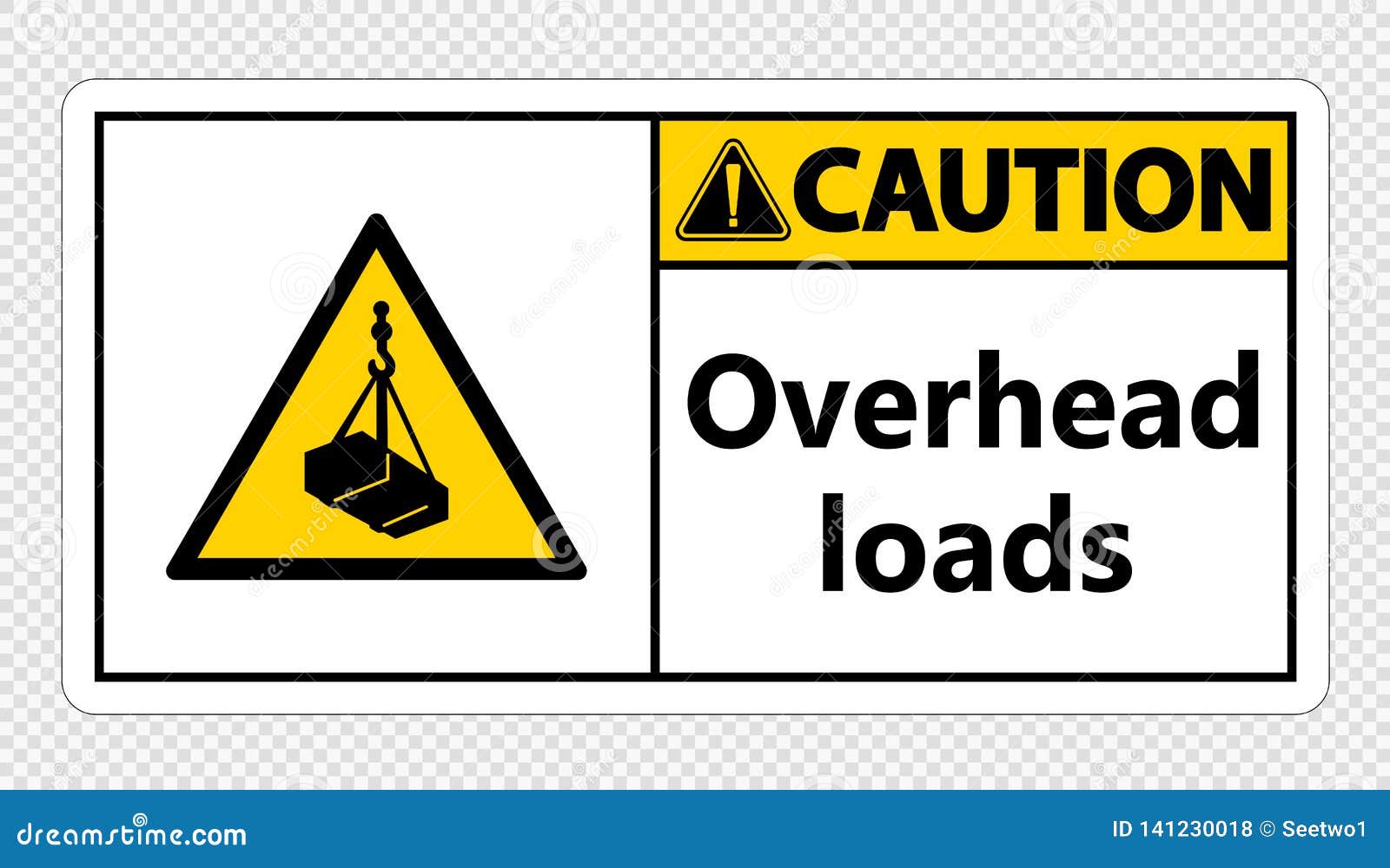 Caution Overhead Hazard Symbol Sign ,Vector Illustration, Isolate On ...