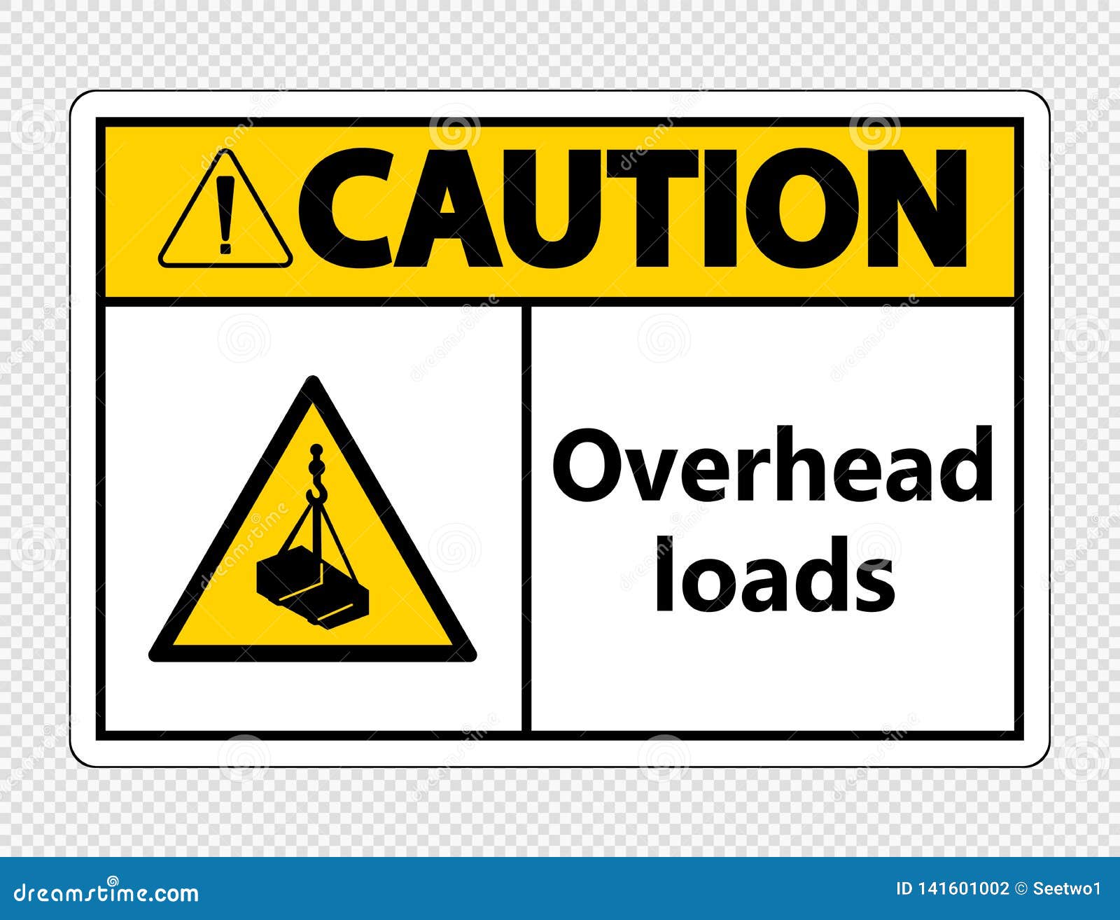 Caution Overhead Hazard Symbol Sign, Vector Illustration, Isolate On ...
