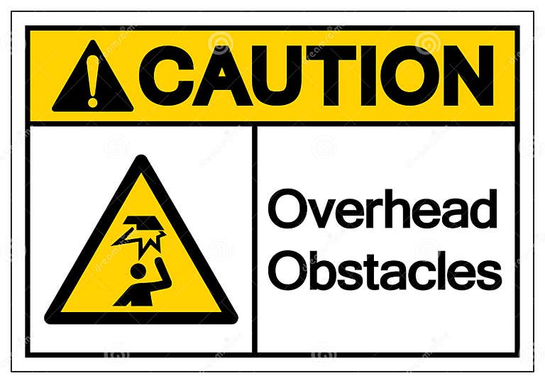 Caution Overhead Obstacles Symbol ,Vector Illustration, Isolate on ...