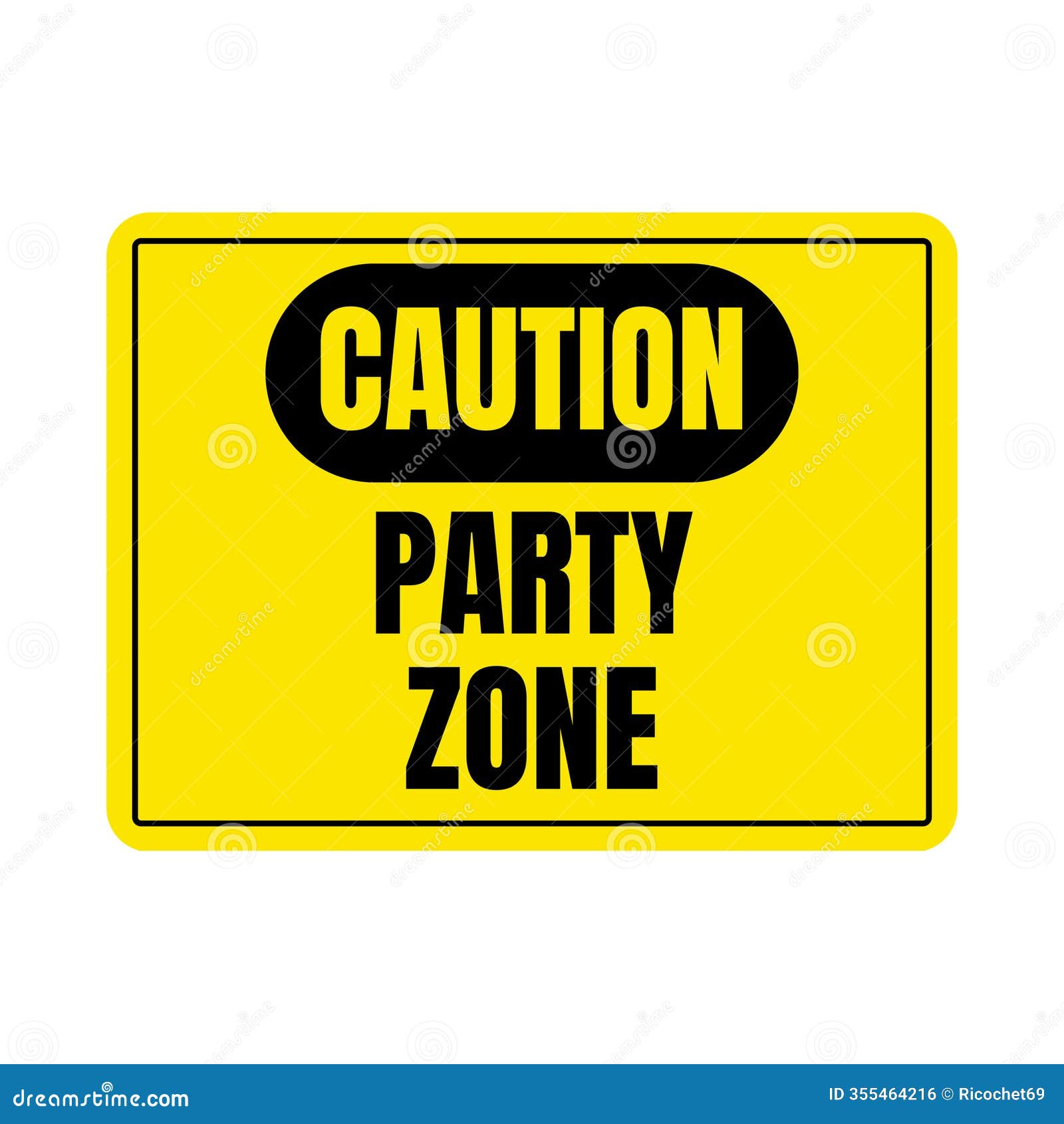 Caution party zone sign stock illustration. Illustration of icon ...