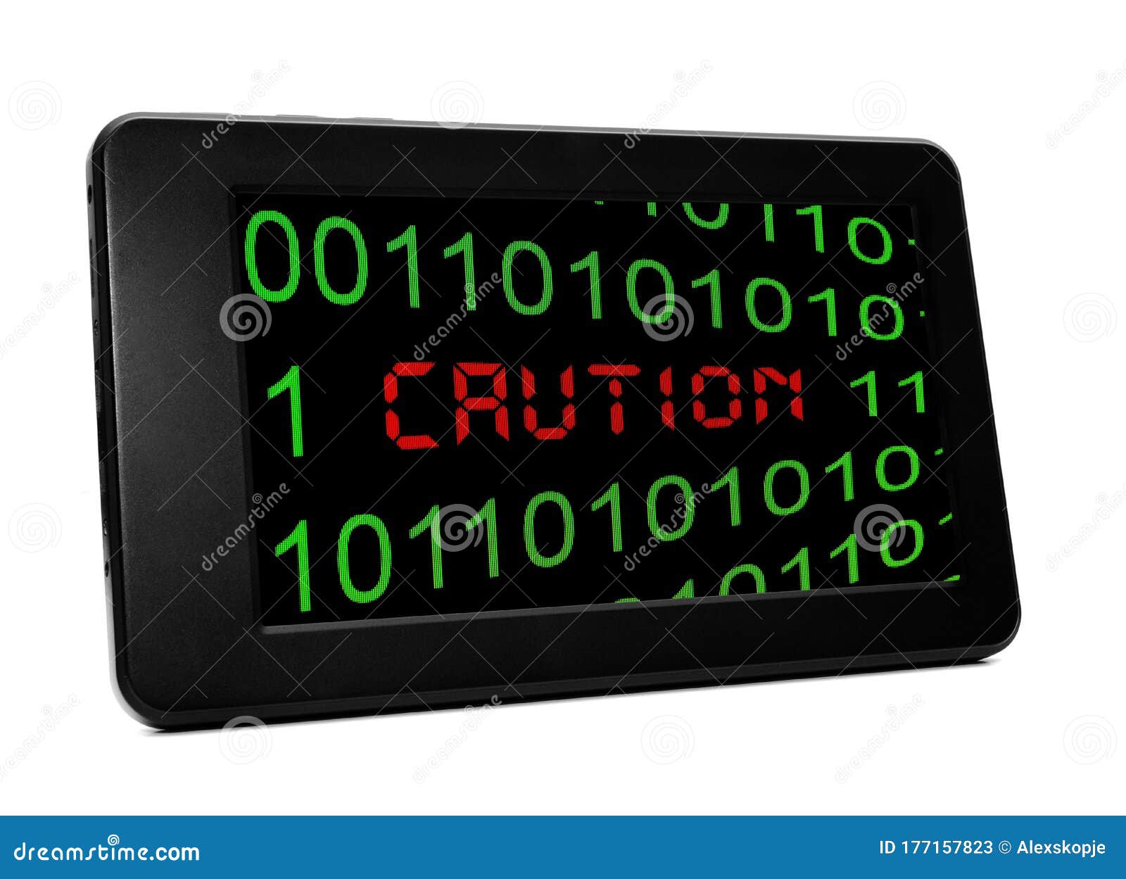 Caution PC tablet stock image. Image of criminal, antivirus - 177157823