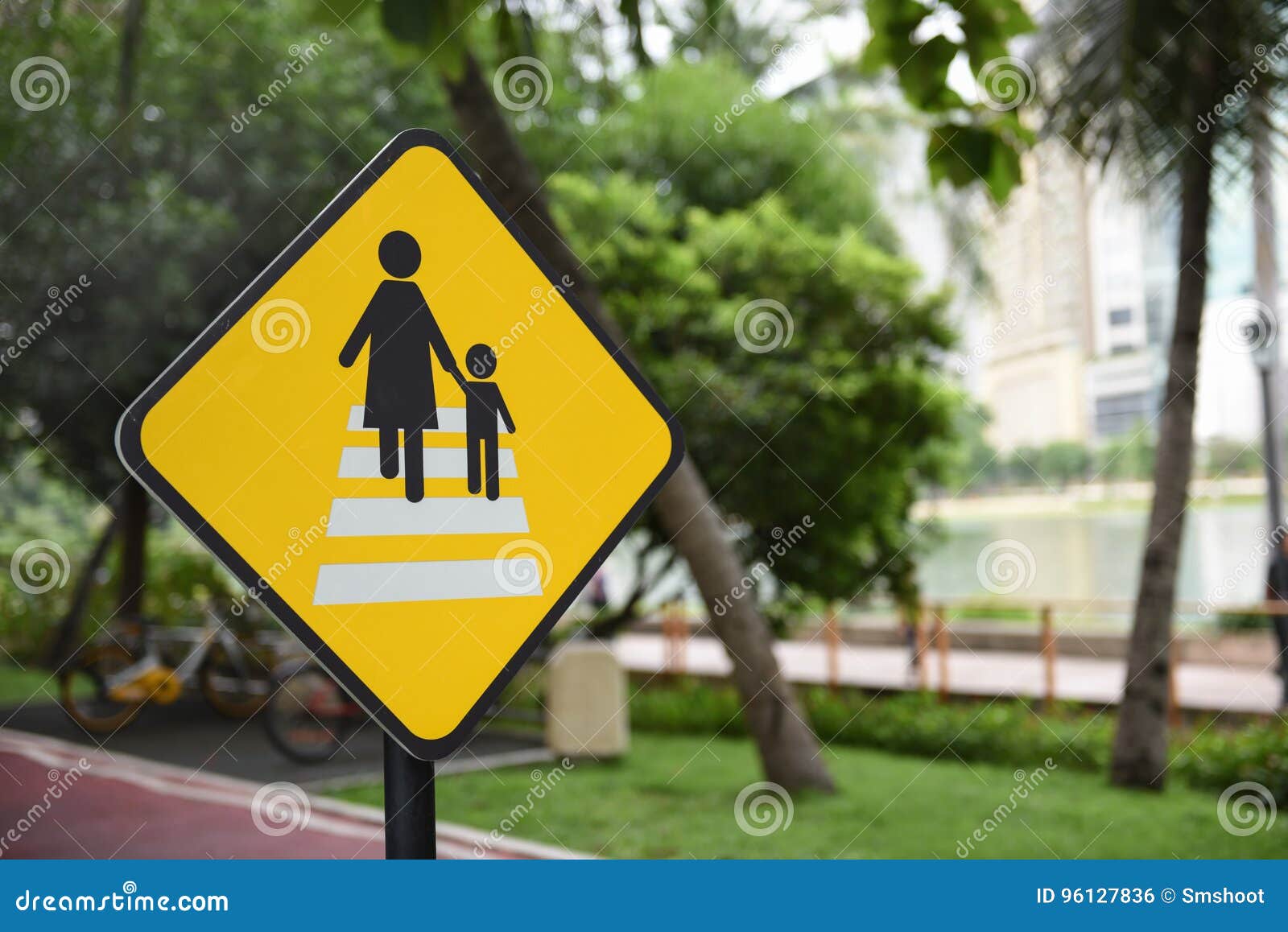Caution People Crossing Traffic Sign Stock Photo - Image of background ... Caution People Crossing Traffic Sign Stock Photo - Image of background ...