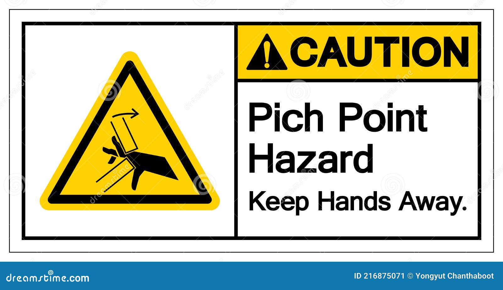 Caution Pich Point Hazard Keep Hands Away Symbol Sign, Vector ...