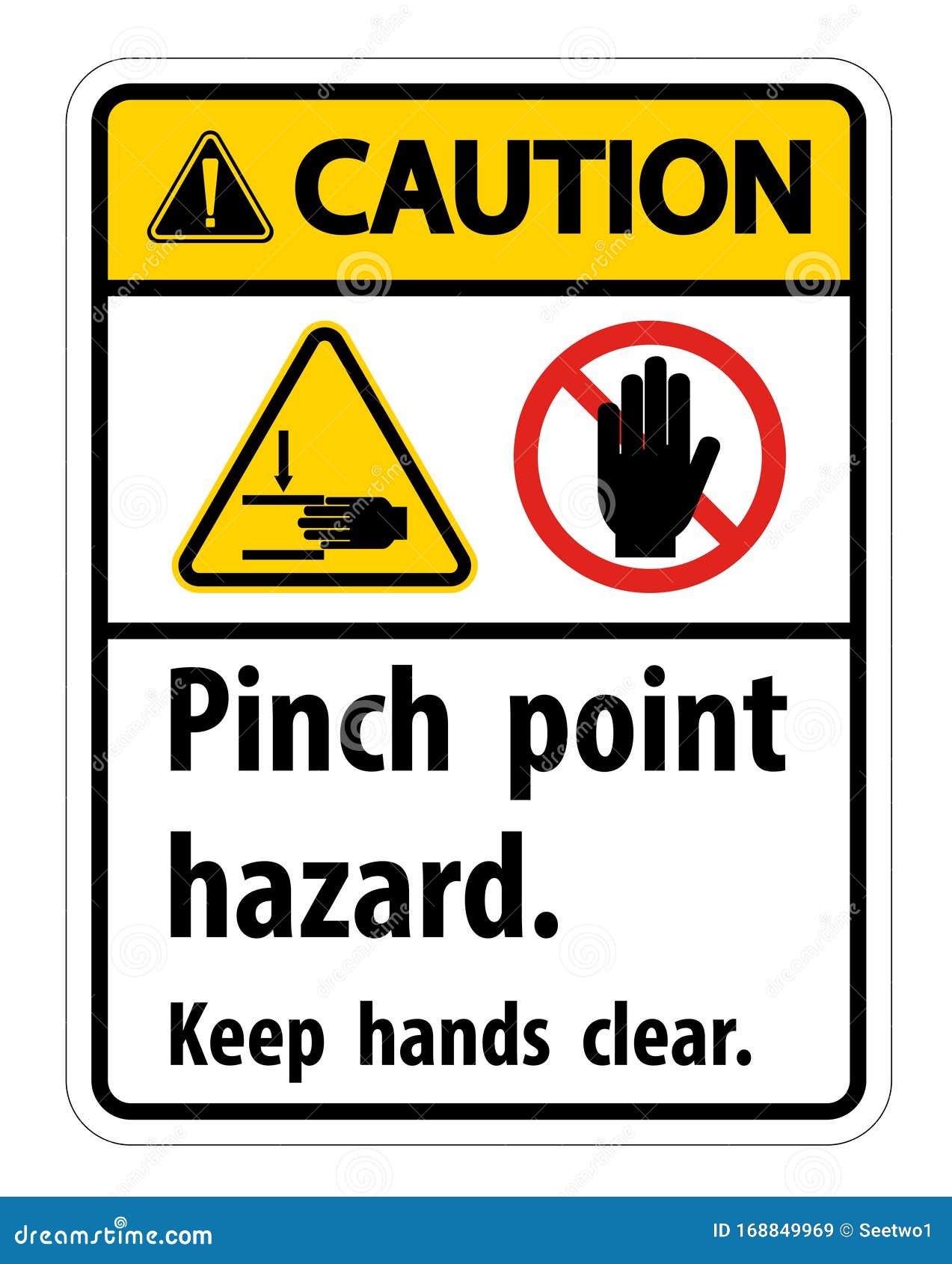 Caution Pinch Point Hazard,Keep Hands Clear Symbol Sign Isolate on ...