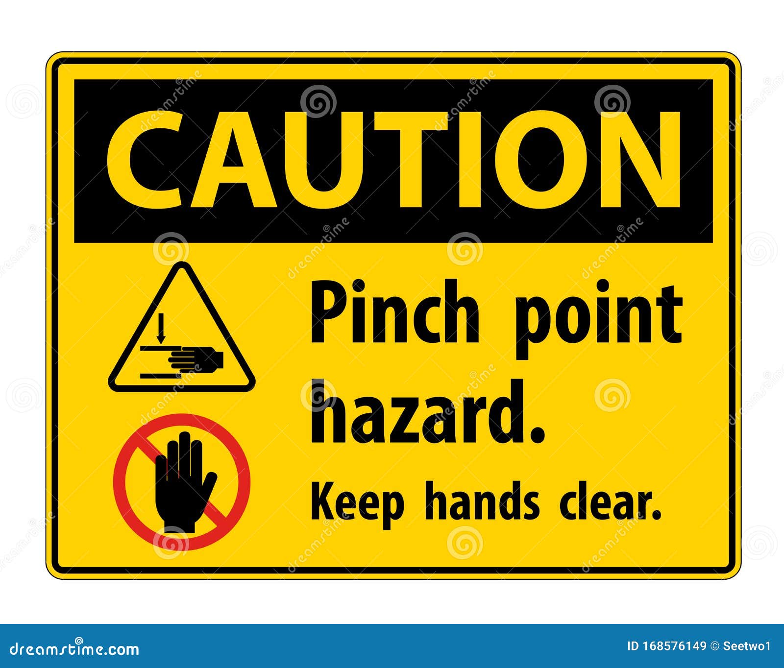Caution Pinch Point Hazard,Keep Hands Clear Symbol Sign Isolate on ... Caution Pinch Point Hazard,Keep Hands Clear Symbol Sign Isolate on ...
