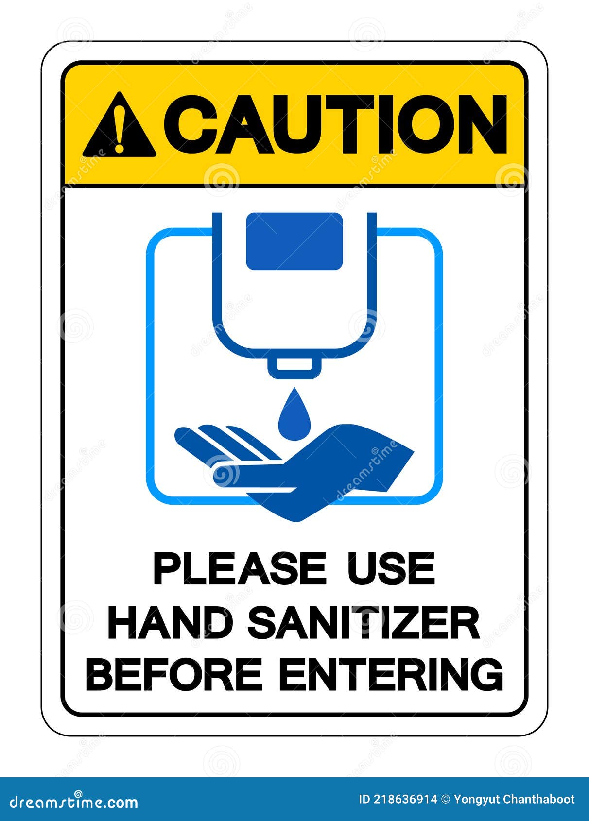 Caution Please Use Hand Sanitizer Befor Entering Symbol Sign ,Vector ...