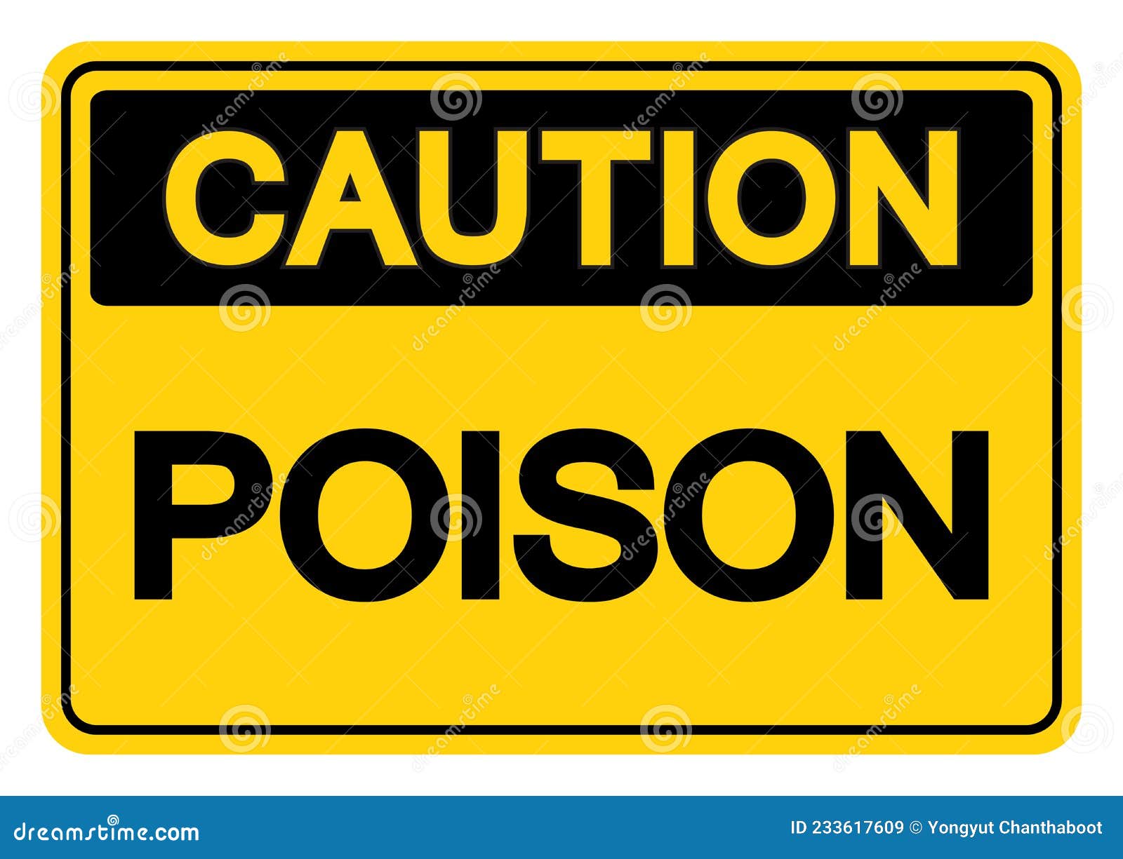 Caution Poison Hazard Sign. Black Orange Warning Poison Hazard Sign On ...