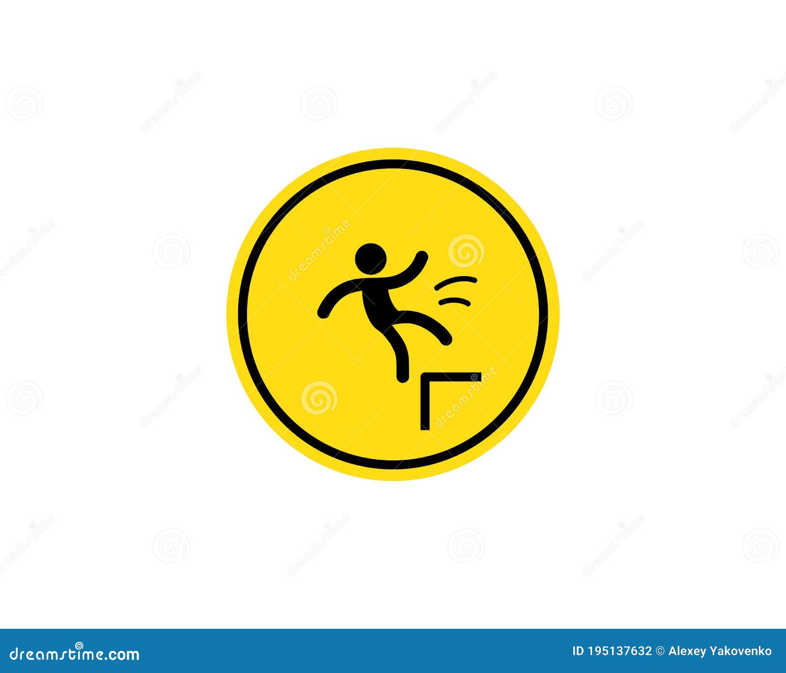 Caution, Possible Fall from Height. Attention is Dangerous. Warning ...