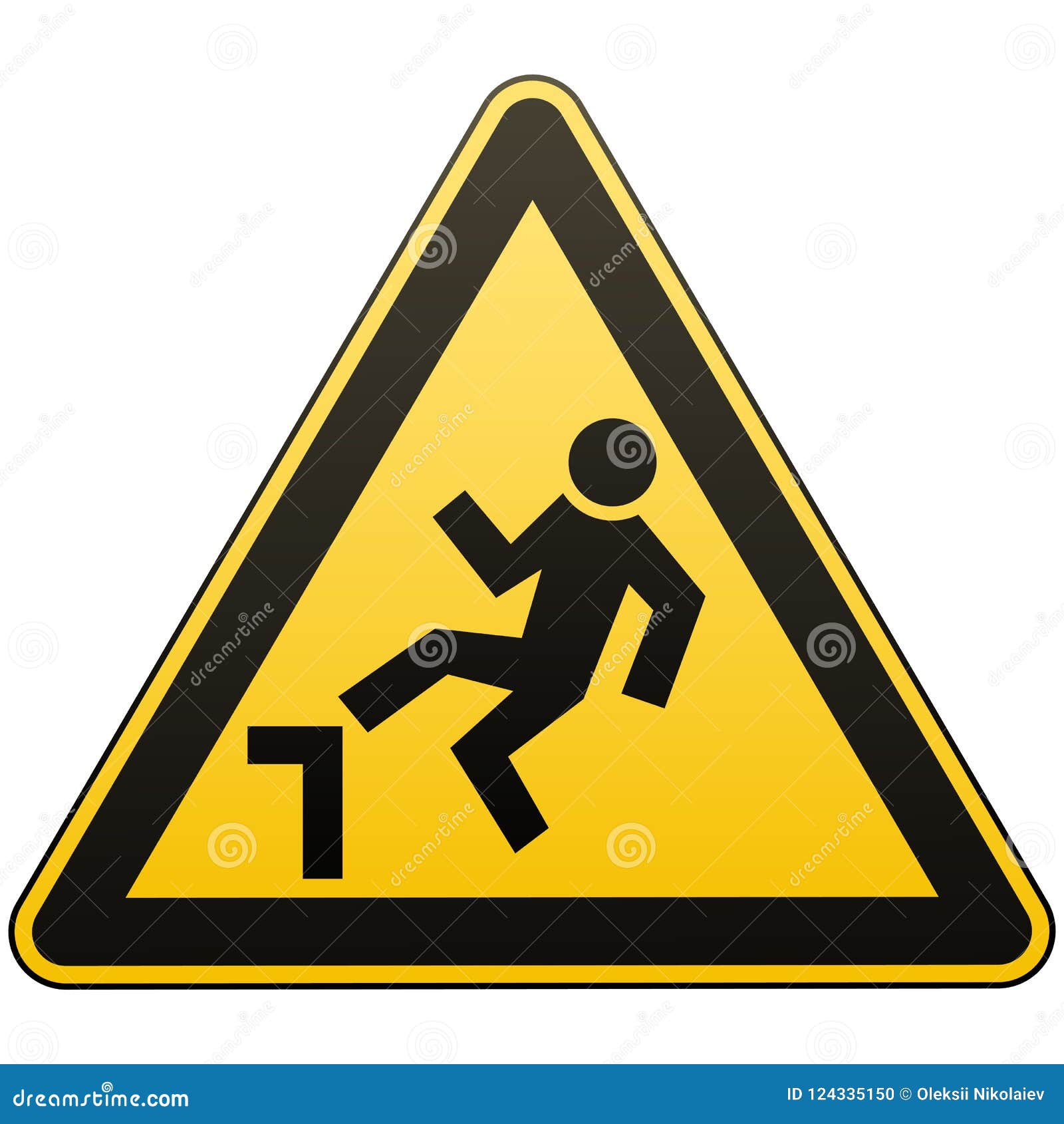 Caution, Possible Fall from Height. Attention is Dangerous. Warning ...