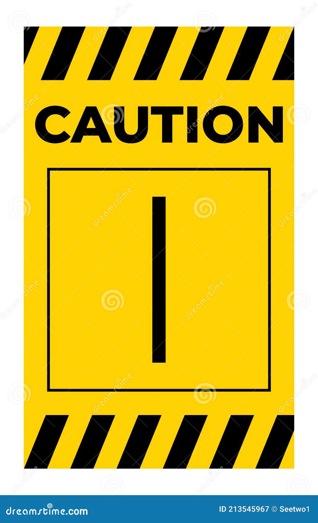 Caution on Power Symbol Sign on White Background Stock Vector ...