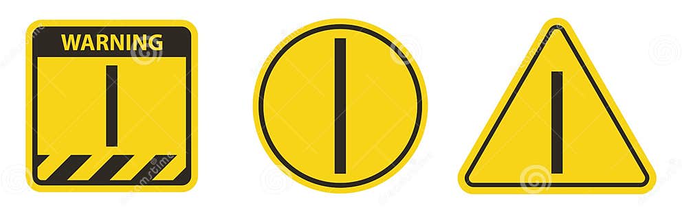 Caution on Power Symbol Sign on White Background Stock Vector ...