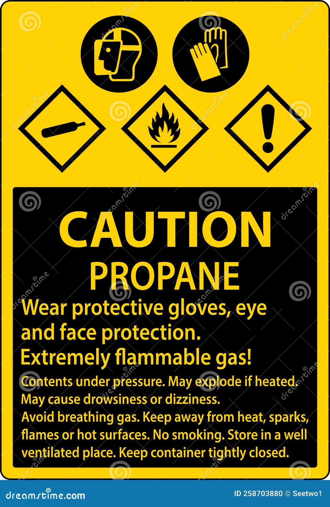Caution Propane Gas Symbol Sign, Vector Illustration, Isolate On White ...