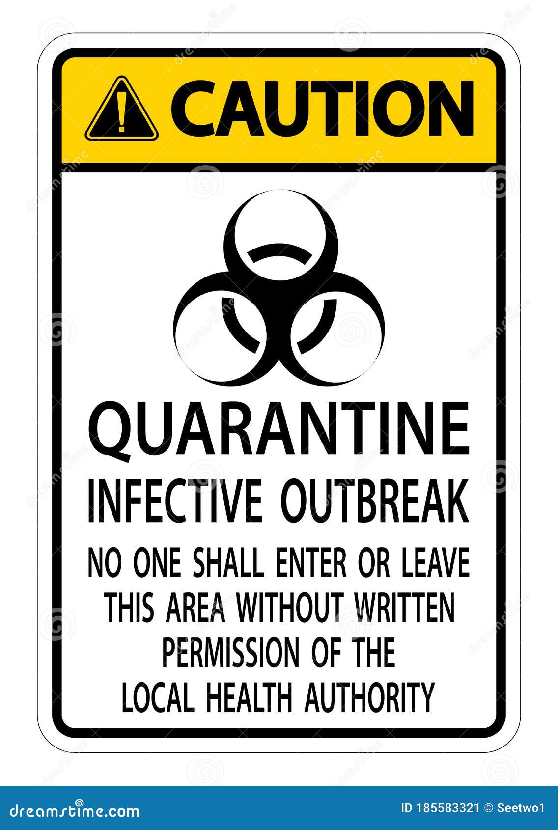 Caution Quarantine Infective Outbreak Sign Isolate On Transparent ...