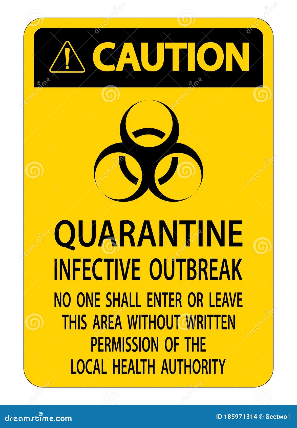 Caution Quarantine Infective Outbreak Sign Isolate on Transparent ...