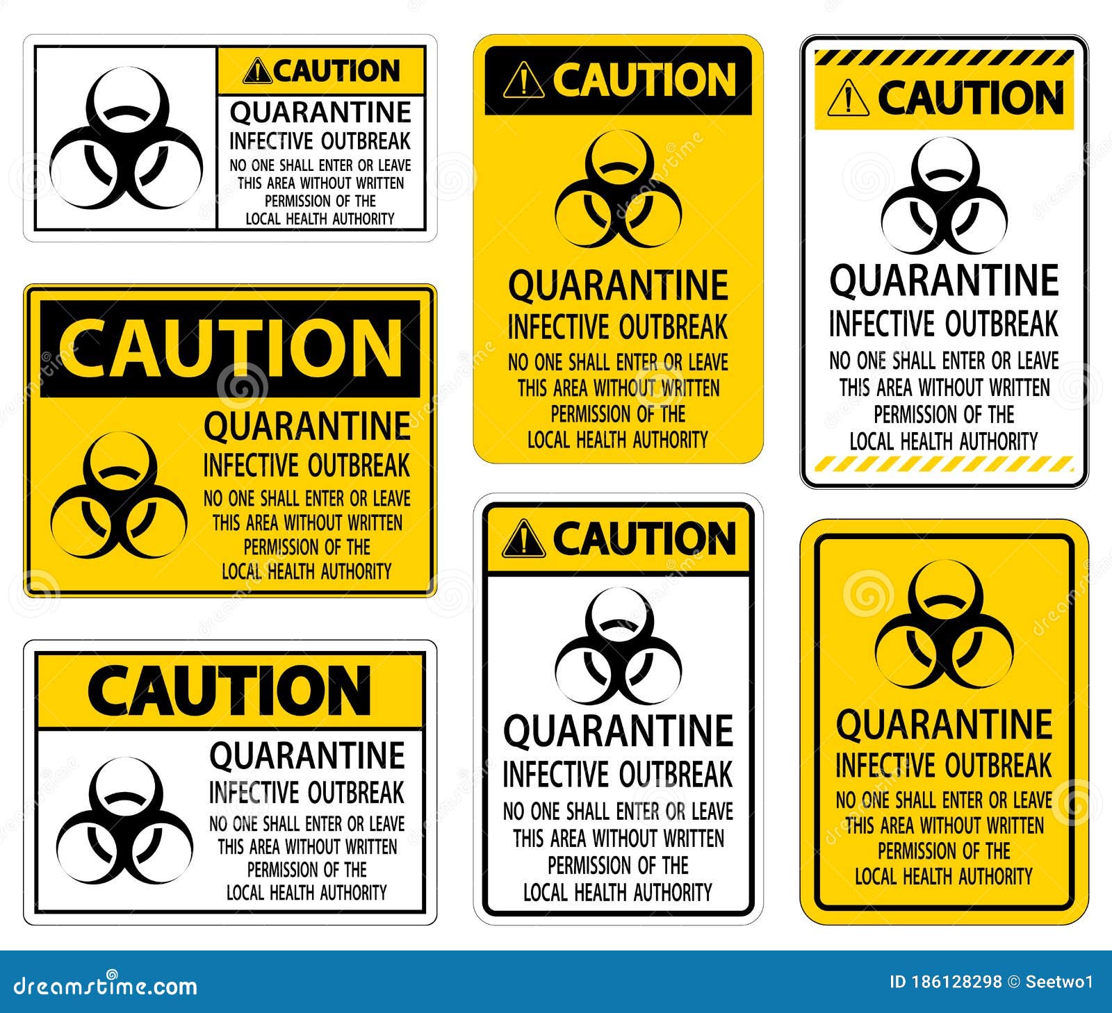 Caution Quarantine Infective Outbreak Sign Isolate On Transparent ...