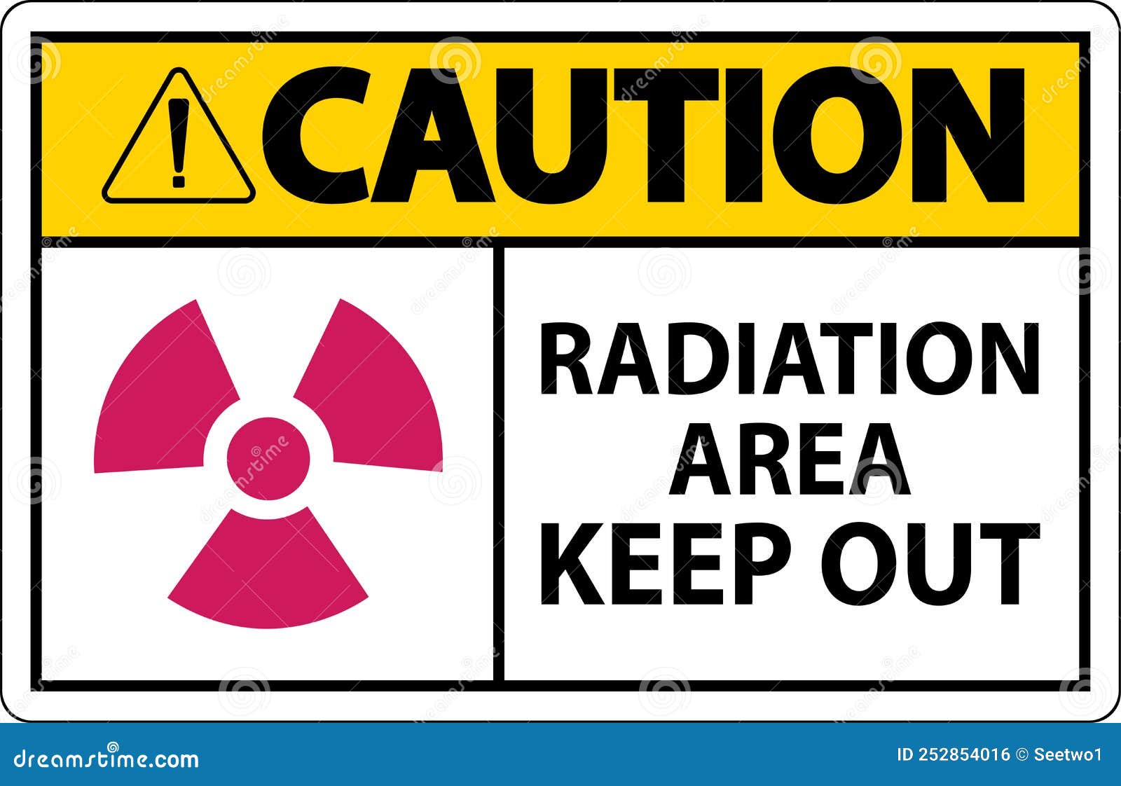 Caution Radiation Hazard Symbol Sign,Vector Illustration, Isolated On ...