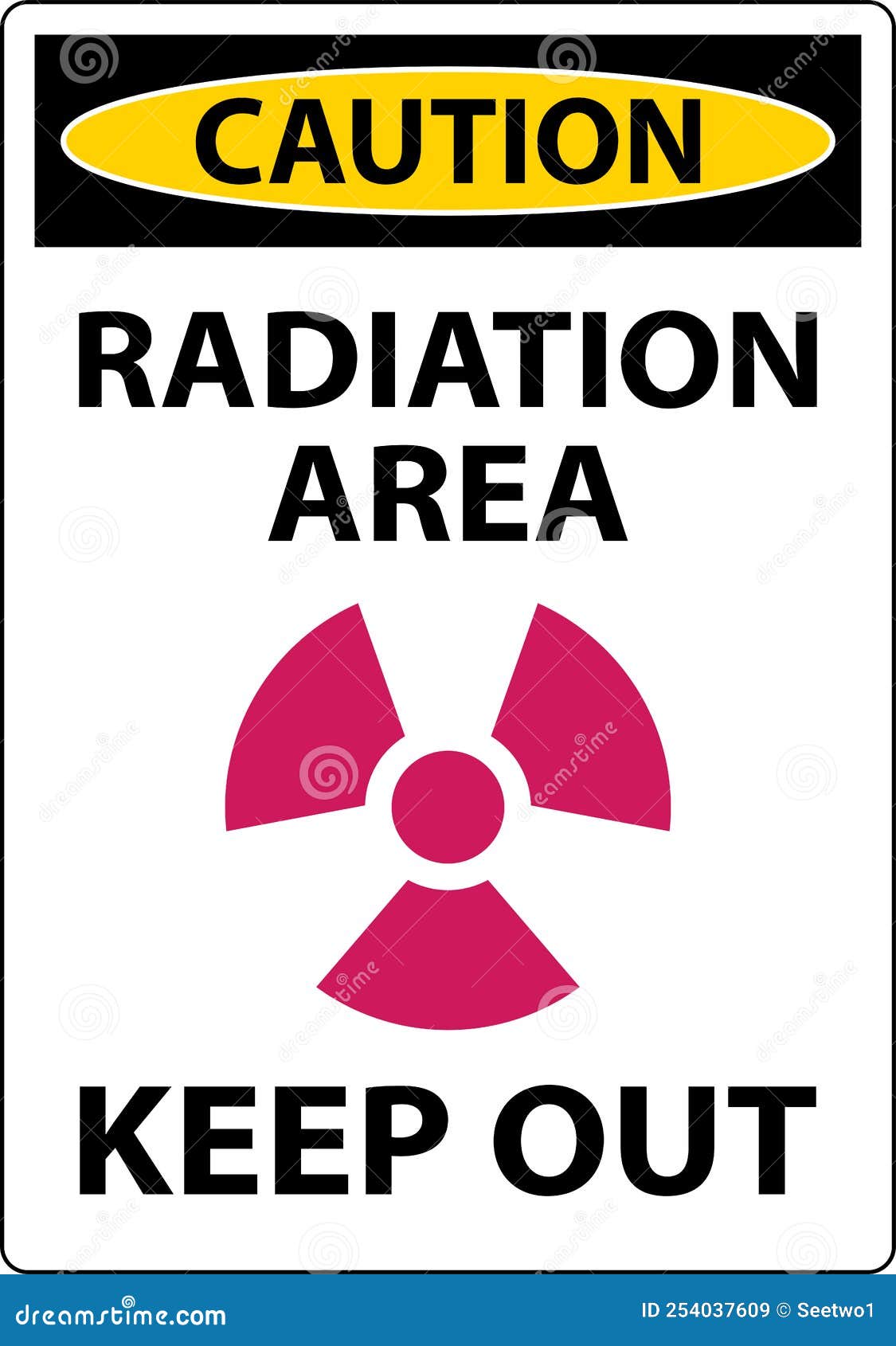 Caution Radiation Hazard Symbol Sign,Vector Illustration, Isolated On ...