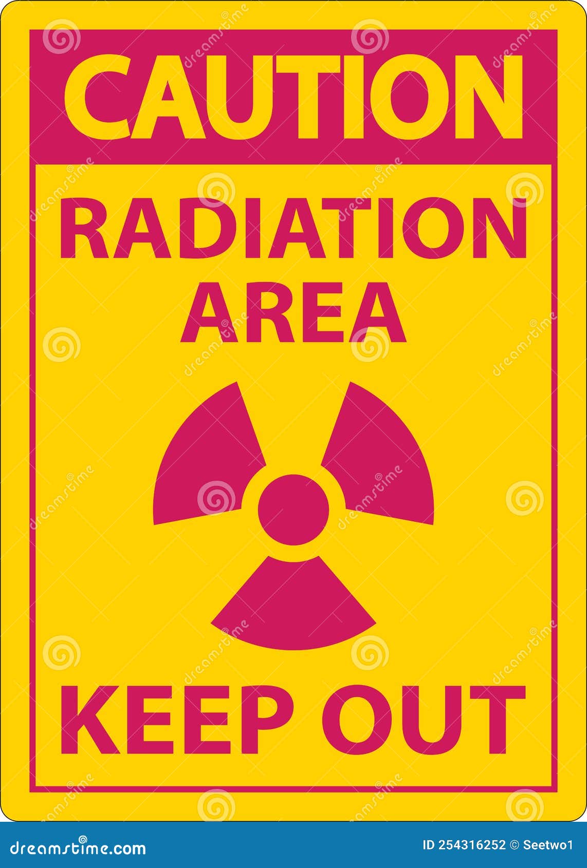 Caution Radiation Hazard Symbol Sign,Vector Illustration, Isolated On ...