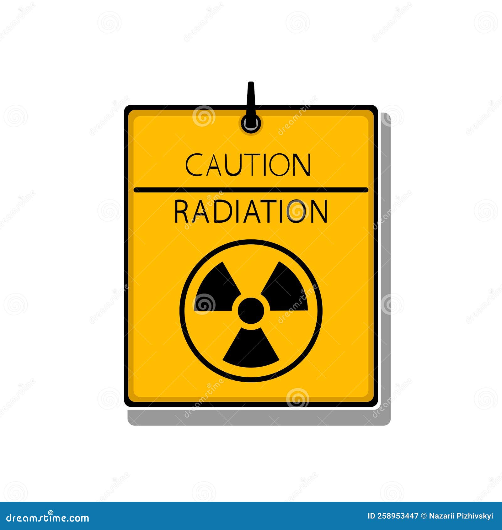 Caution Radiation stock vector. Illustration of attention - 258953447