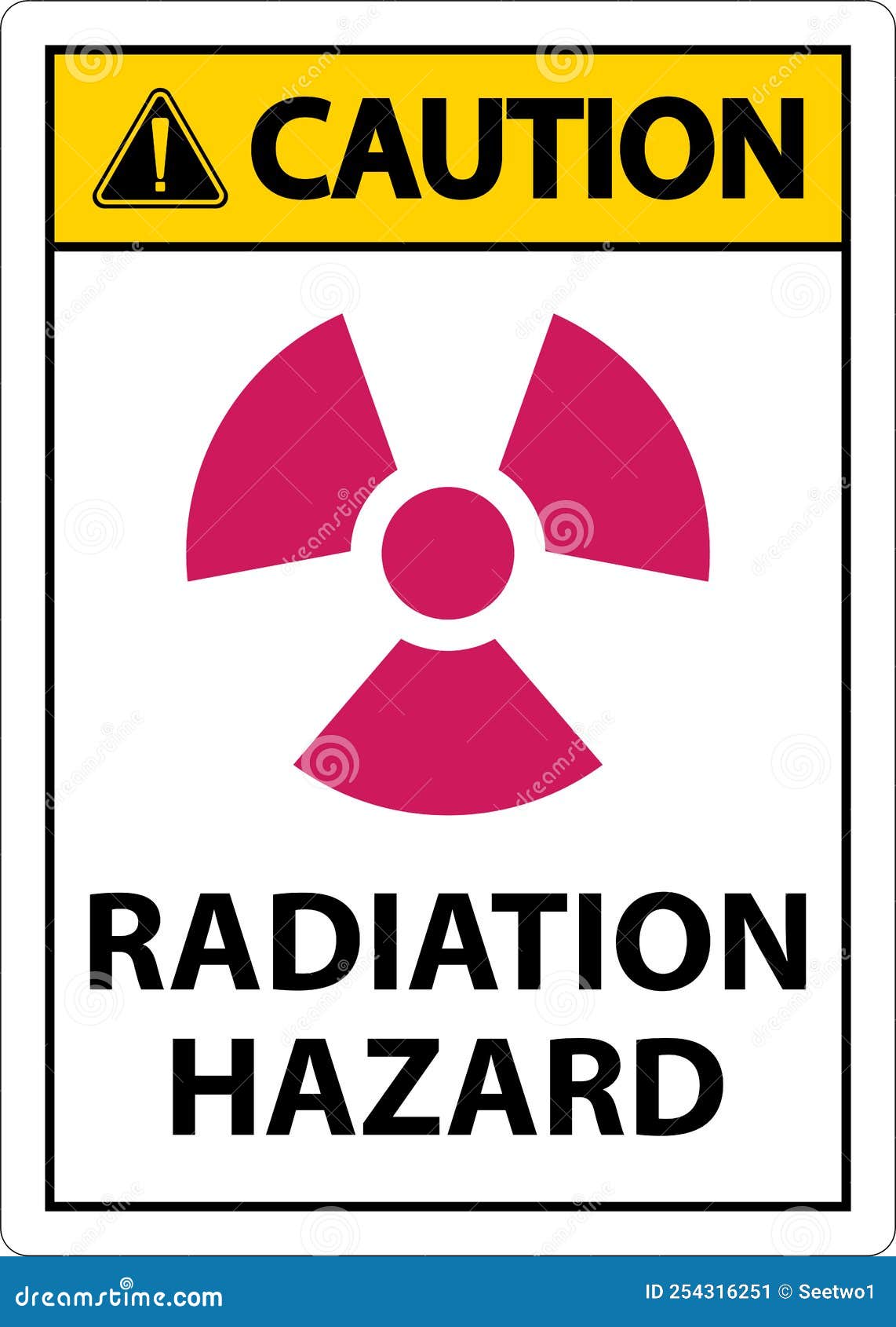 Caution Radiation Hazard Symbol Sign,Vector Illustration, Isolated On ...
