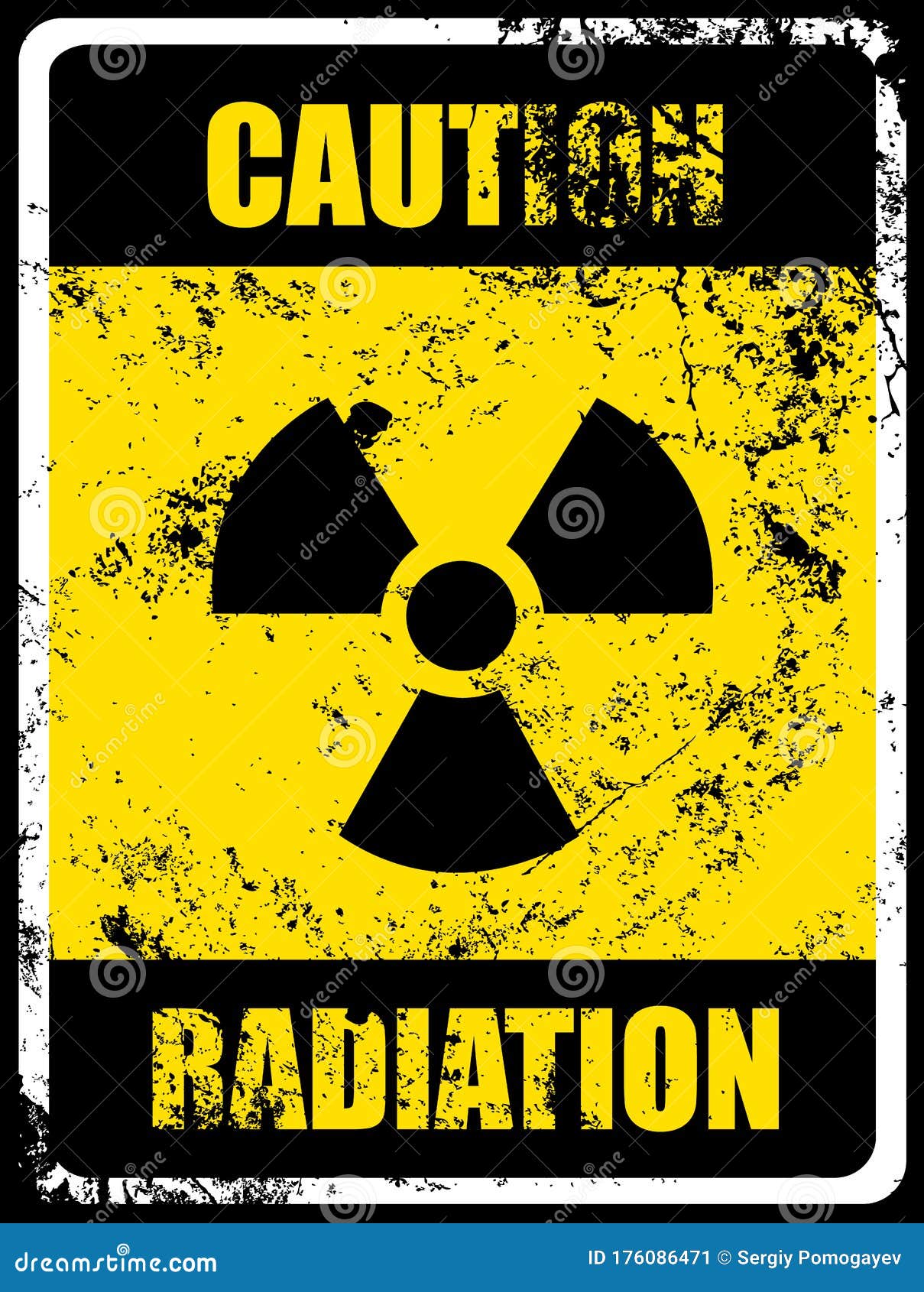 Caution Radiation Sign stock vector. Illustration of attention - 176086471