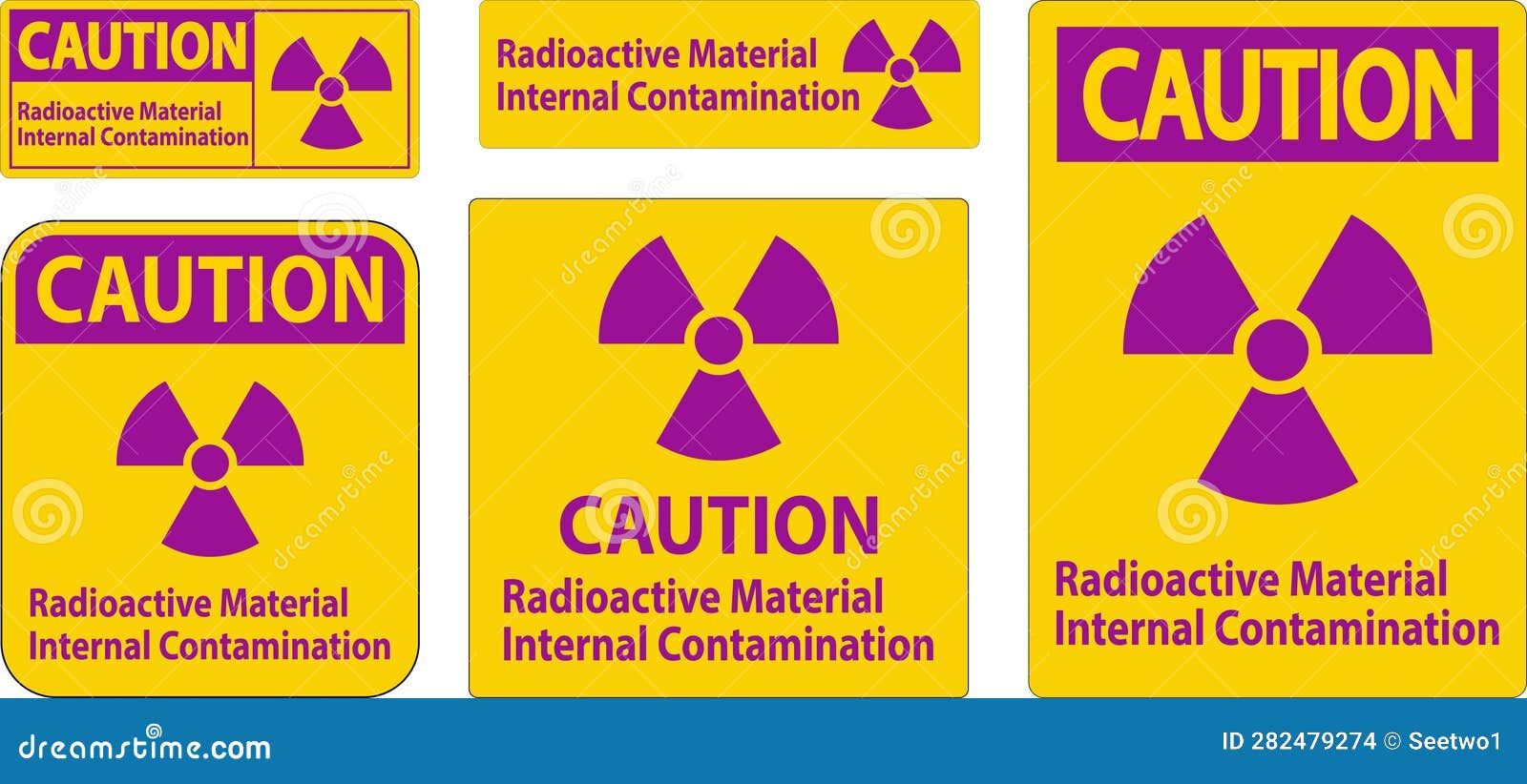 Caution Radiation Sign Radioactive Material Internal Contamination ...
