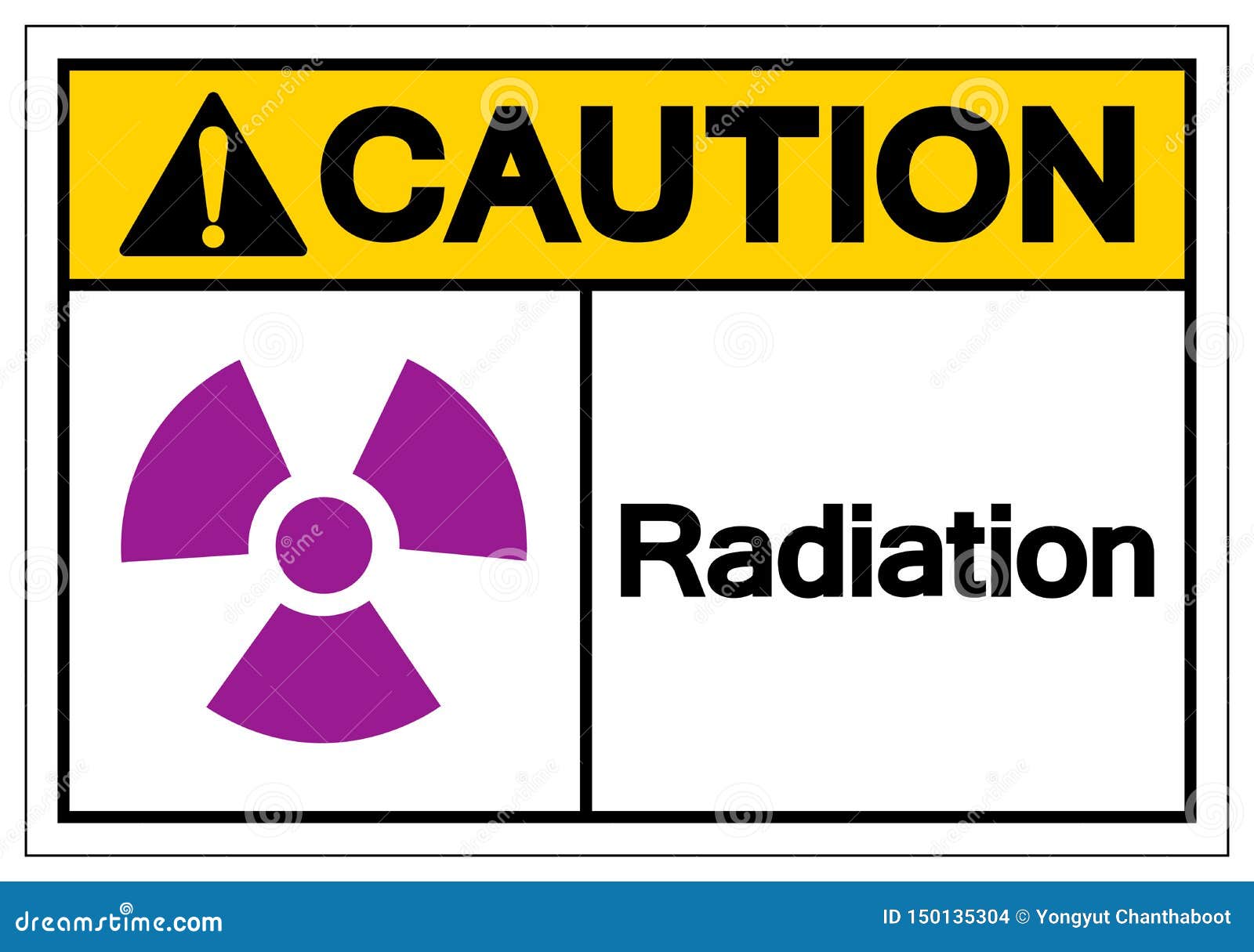 Caution Radiation Symbol Sign, Vector Illustration, Isolate on White ...