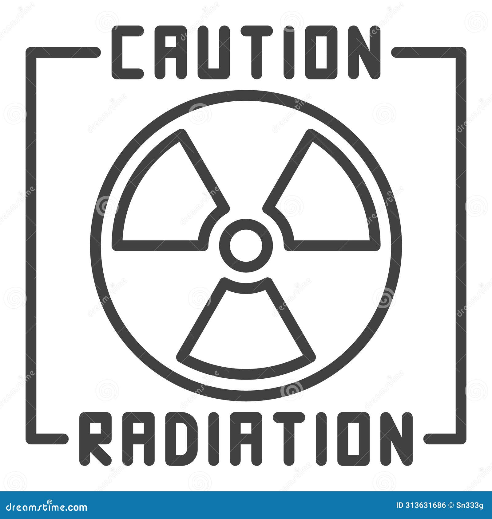 Caution Radiation Vector Radiation Warning Linear Icon or Logo Element ...