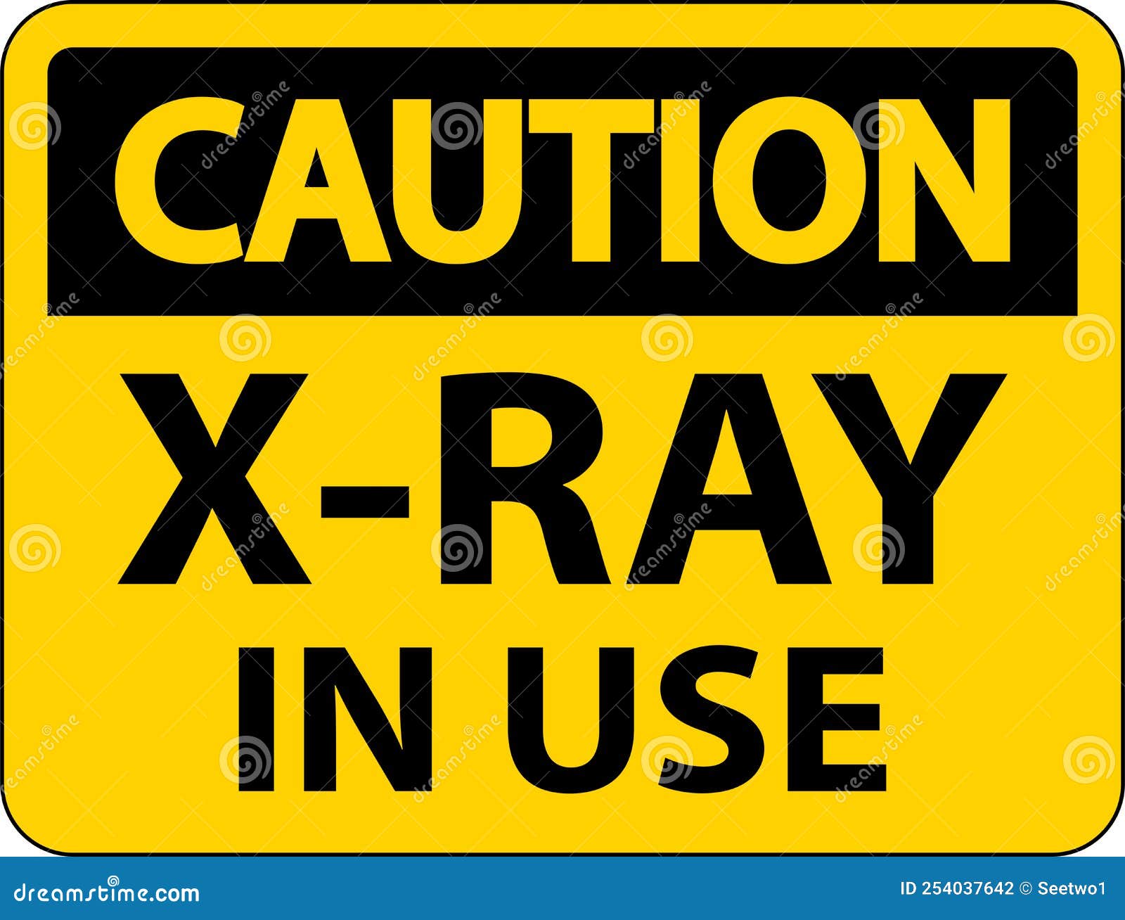Caution X-Ray in Use Sign on White Background Stock Vector ...