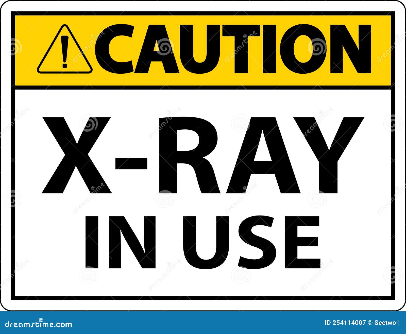 Caution X-Ray in Use Sign on White Background Stock Vector ...