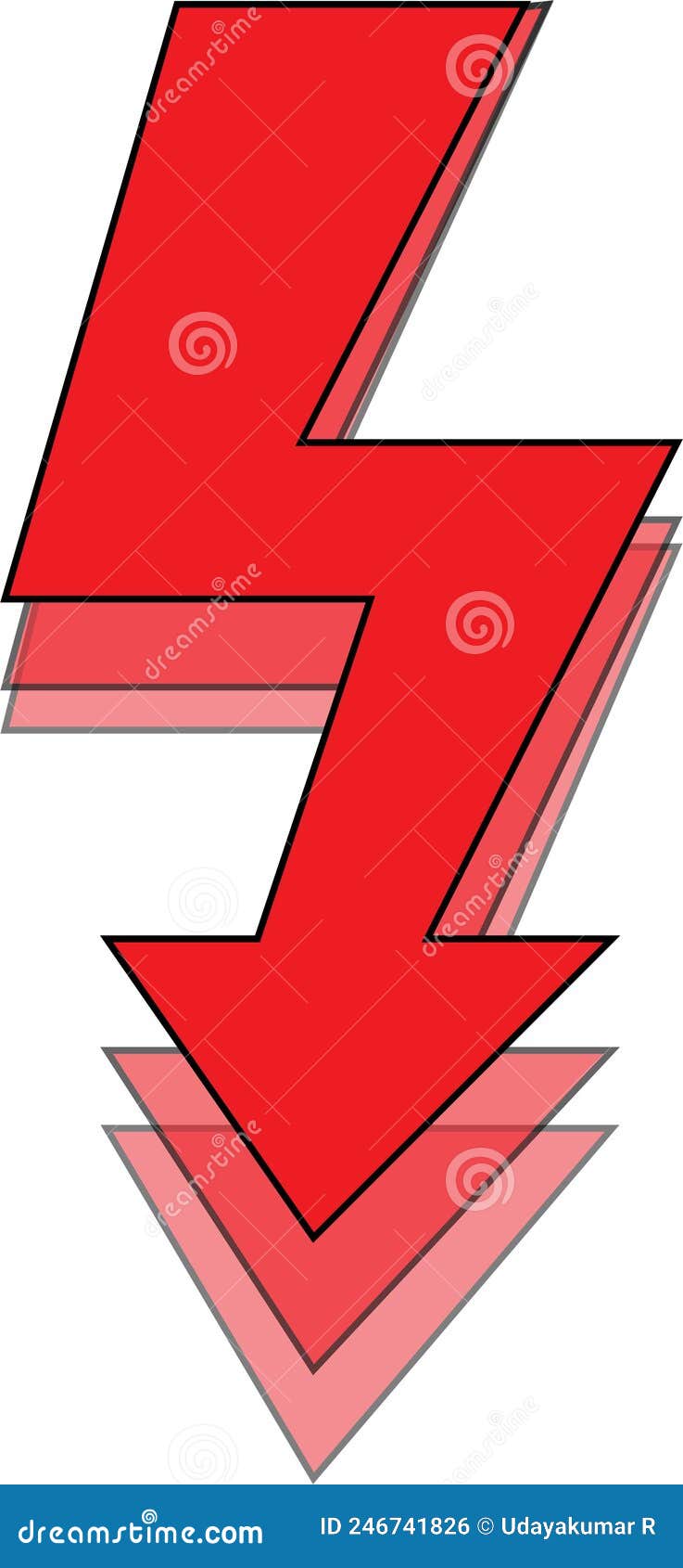 Caution Red Arrow Icon, Check Mark With Arrow. Vector Illustration ...