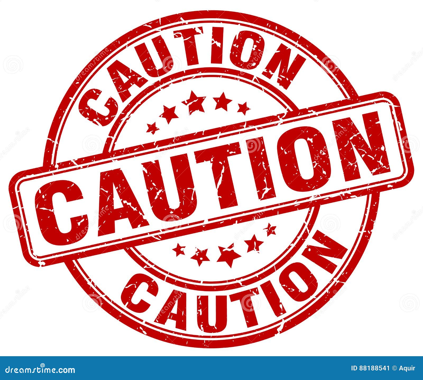 Caution Red Grunge Round Vintage Stamp Stock Vector - Illustration of ...