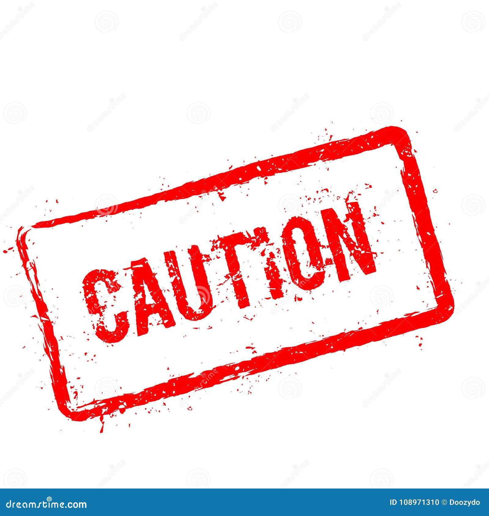 Caution Red Rubber Stamp Isolated on White. Stock Vector - Illustration ...