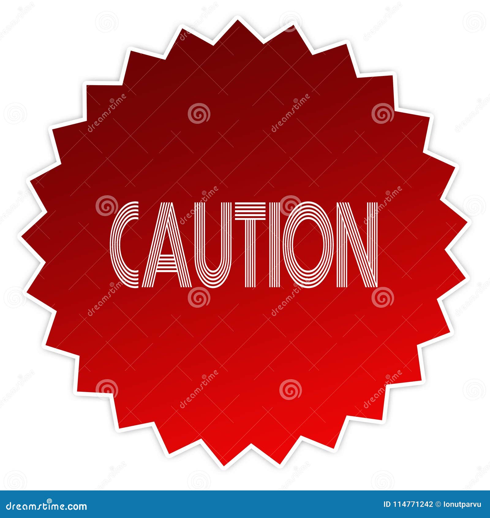 CAUTION on Red Sticker Label. Stock Illustration - Illustration of ...