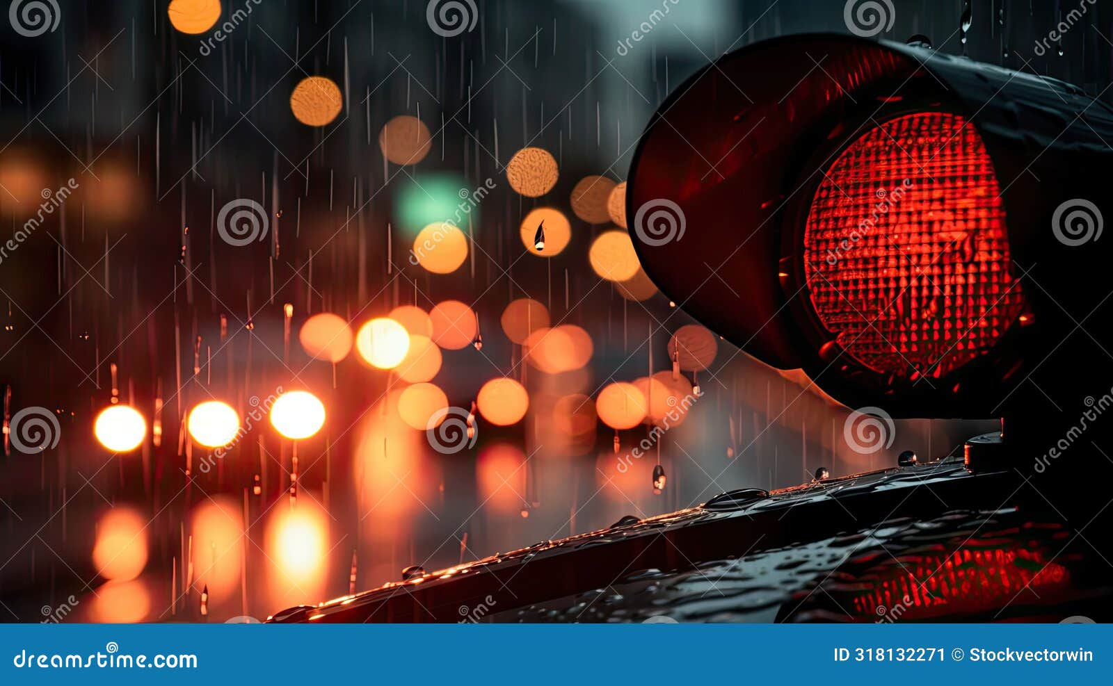 Caution red traffic light stock illustration. Illustration of alert ...